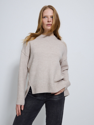 Neutral Slouchy Knitted Jumper | Women | George at ASDA