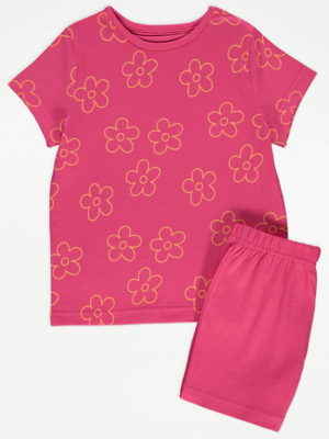 Pink Flower Short Pyjamas | Kids | George at ASDA