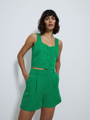 Green Pleat Front Crepe Shorts | Women | George at ASDA