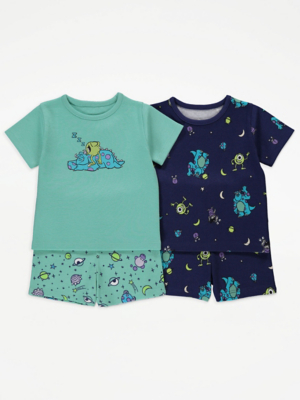 Disney Monsters Inc Short Pyjamas 2 Pack | Baby | George at ASDA