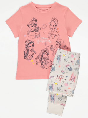 Disney Princess Pink Short Sleeve Pyjamas | Kids | George at ASDA