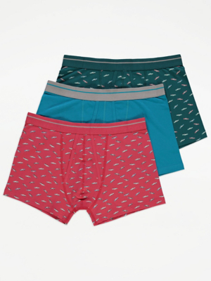 Car Print A-Front Trunks 3 Pack | Men | George at ASDA
