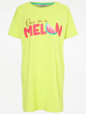 Green Watermelon Slogan Nightdress | Lingerie | George at ASDA