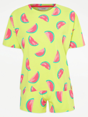 Green Watermelon Short Pyjamas | Lingerie | George at ASDA