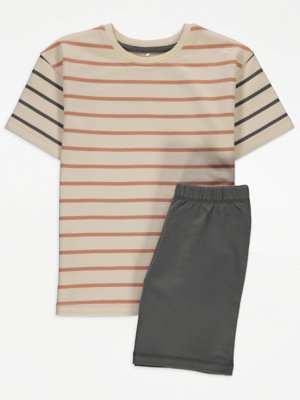Neutral Stripe Short Pyjamas | Kids | George at ASDA