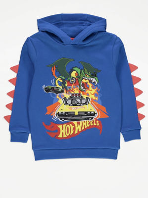Hot Wheels Dinosaur Flames Spike Sleeve Hoodie | Kids | George at ASDA