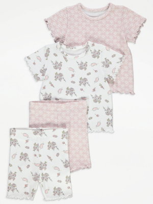 Floral Paisley Ribbed Top and Shorts Outfit 2 Pack | Baby | George at ASDA
