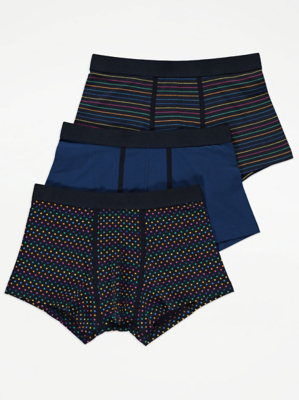 Bright Striped Spot Hipster Trunks 3 Pack | Men | George at ASDA