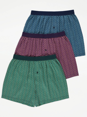 Geometric A-Front Boxers 3 Pack | Men | George at ASDA