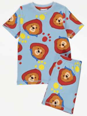 Paddington Bear Blue Paw Print Short Pyjamas | Kids | George at ASDA