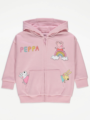 Peppa Pig Pink Rainbow Zip Up Hoodie | Kids | George at ASDA