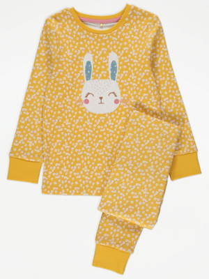 Mustard Floral Bunny Long Sleeve Pyjamas | Sale & Offers | George at ASDA
