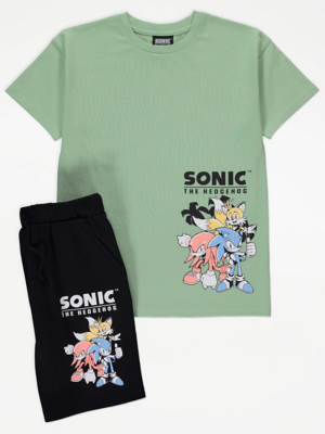 Sonic The Hedgehog Green T-Shirt and Shorts Outfit | Kids | George at ASDA