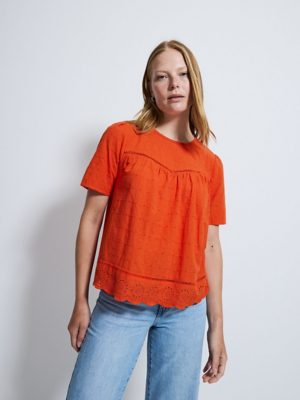 Blue Tiered Spot Top | Women | George at ASDA