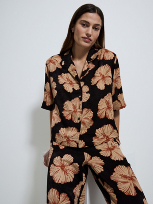Studio Edit Black Floral Print Pyjamas | Lingerie | George at ASDA