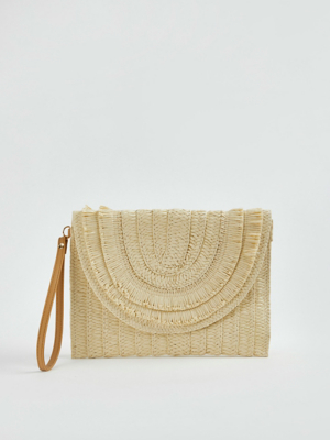 Cream Straw Clutch Bag | Women | George at ASDA