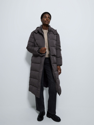 Charcoal Grey 5 in 1 Long Hooded Padded Coat | Women | George at ASDA