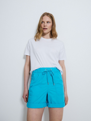 Blue Drawstring Poplin Shorts | Women | George at ASDA