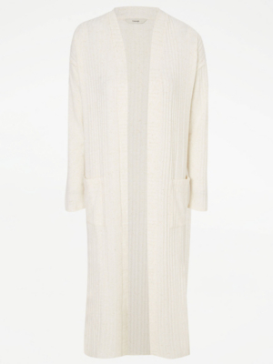 Cream Ribbed Longline Cardigan | Women | George at ASDA