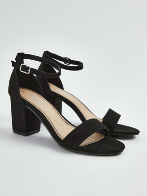 Black Strappy Block Heel Sandals | Women | George at ASDA
