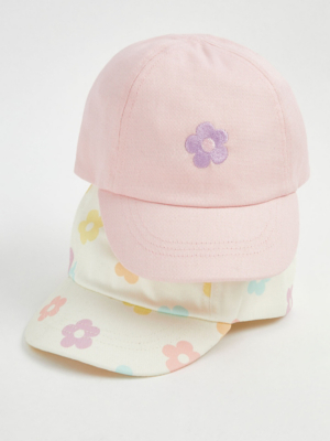 Pastel Flower Caps 2 Pack | Kids | George at ASDA
