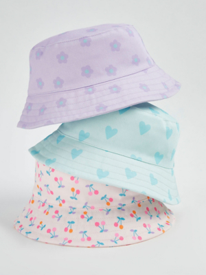 Fun Pastel Bucket Hats 3 Pack | Kids | George at ASDA