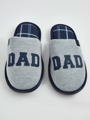 Grey Dad Slogan Mule Slippers | Men | George at ASDA