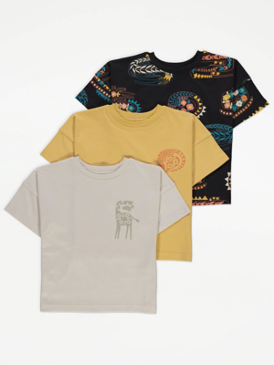 Abstract Animal Pattern T-Shirts 3 Pack | Kids | George at ASDA