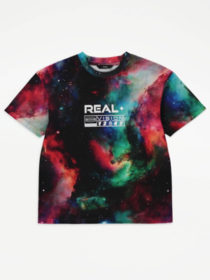 Black Galaxy Print Real Vision T-Shirt | Kids | George at ASDA
