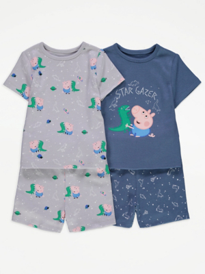 Peppa Pig George Pig Star Short Pyjamas 2 Pack | Baby | George at ASDA