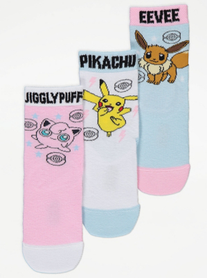 Pokémon Pastel Character Ankle Socks 3 Pack | Kids | George at ASDA