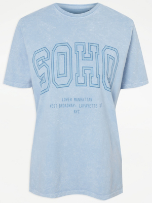 Light Blue Washed Soho NYC T-Shirt | Women | George at ASDA