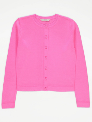 Neon Pink Knitted Cardigan | Kids | George at ASDA