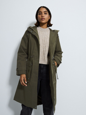 Khaki Waterproof Longline Coat | Women | George at ASDA