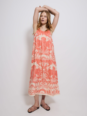 Coral Palm Tree Midi Sundress | Women | George at ASDA
