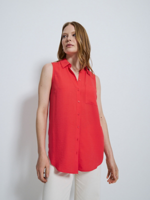 Red Longline Sleeveless Shirt | Women | George at ASDA