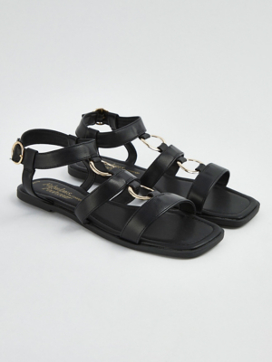 Black Loop Gladiator Sandals | Women | George at ASDA