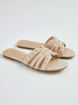 Light Pink Studded Flat Sandals | Women | George at ASDA