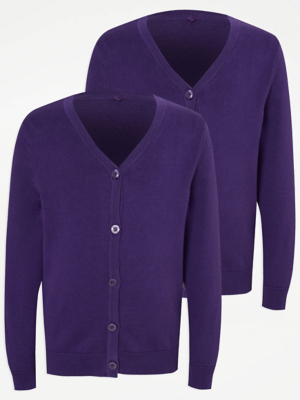 Plum Knitted Girls School Cardigan 2 Pack | School | George at ASDA