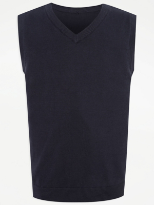 Navy V Neck Knitted School Tank Top | School | George at ASDA