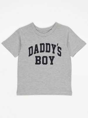 Grey Daddy’s Boy Matching Kids Slogan T-Shirt | Kids | George at ASDA