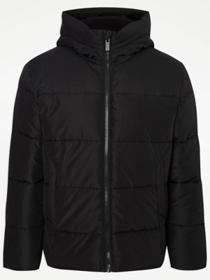 Black Padded Fleece Lined Coat | Kids | George at ASDA