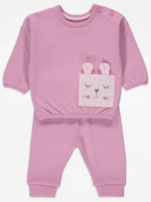 Pink Bunny Pocket Pyjamas | Baby | George at ASDA