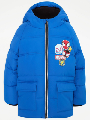 Marvel Spidey & Friends Blue Padded Coat | Kids | George at ASDA