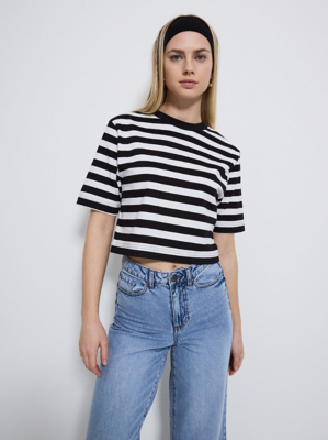 G21 Striped Cropped Boxy T-Shirt | Women | George at ASDA