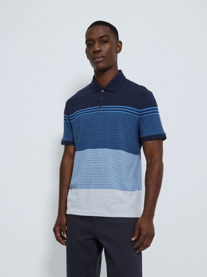 Blue Striped Polo Top | Men | George at ASDA
