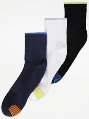 Active Sports Quarter Length Socks 3 Pack | Men | George at ASDA