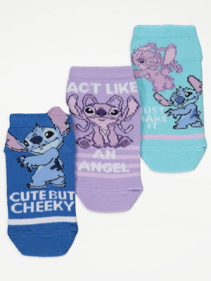 Disney Lilo & Stitch Angel Character Socks 3 Pack | Kids | George at ASDA