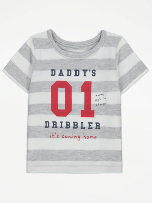 Striped Daddy’s Dribbler Football T-Shirt | Baby | George at ASDA