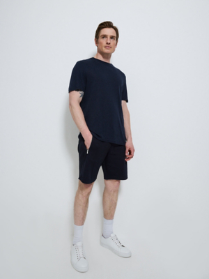Navy Textured Zip Pocket Shorts | Men | George at ASDA
